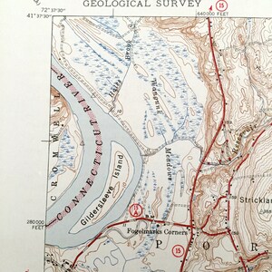 Antique Middle Haddam, Connecticut 1945 US Geological Survey ...