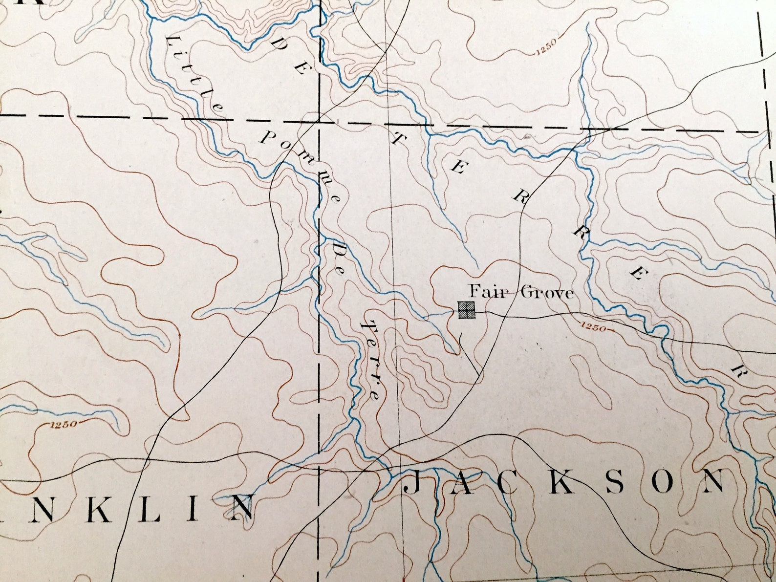 Antique Springfield, Missouri 1886 US Geological Survey Topographic Map ...