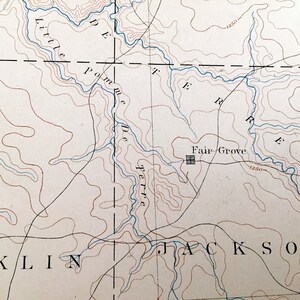Antique Springfield, Missouri 1886 US Geological Survey Topographic Map ...