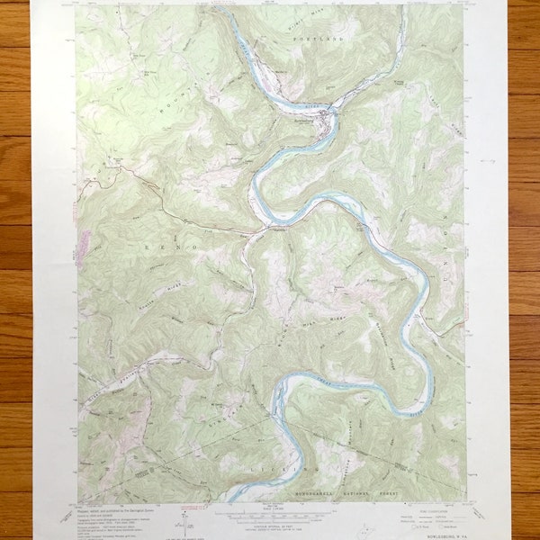 Topographical Map of West Virginia - Etsy
