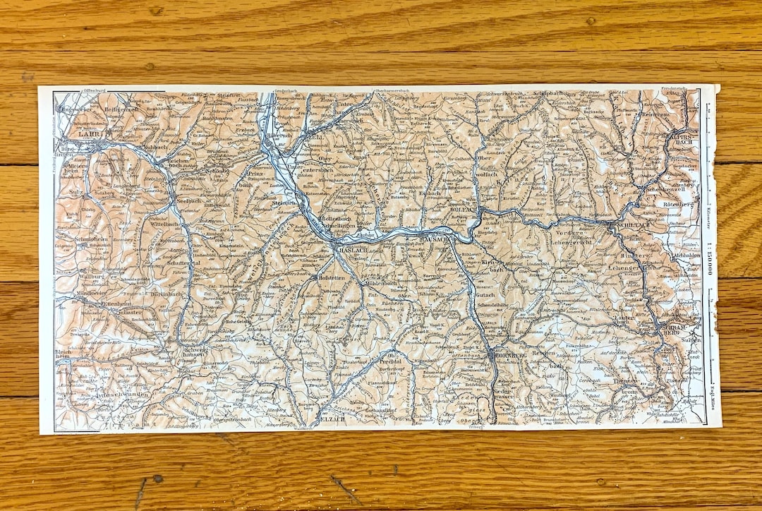 Antique 1911 Lahr, Germany Map From Baedekers Guide Atlas – Baden ...