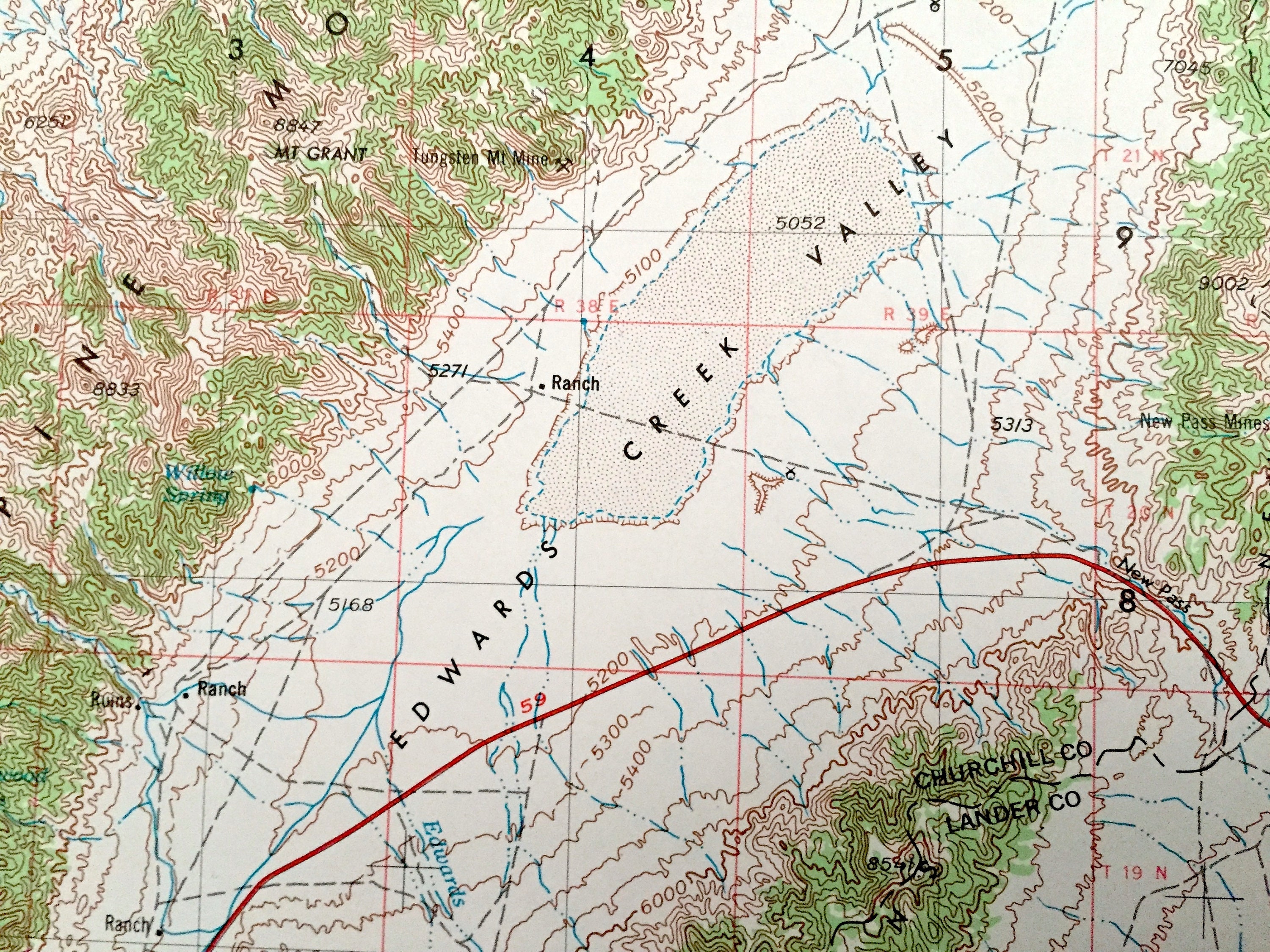 Antique Millett, Nevada 1955 US Geological Survey Topographic Map ...