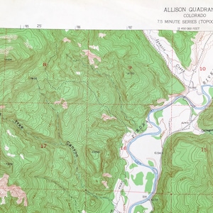 Antique Allison Creek, Colorado 1954 US Geological Survey Topographic ...