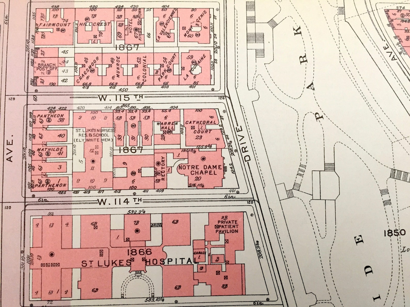 Antique Manhattan, New York City Map From Bromley's 1955 Manhattan Land ...