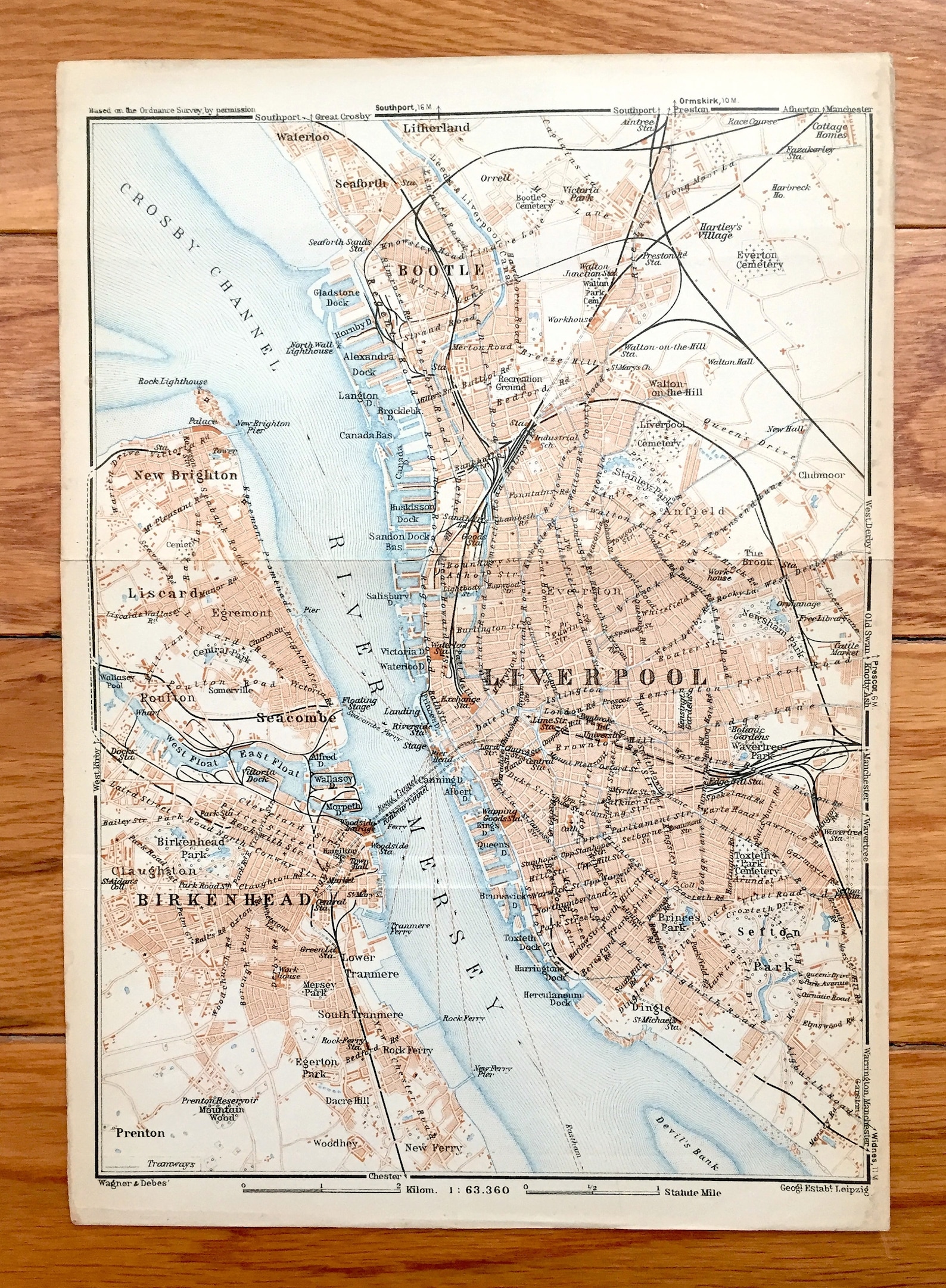 Antique 1927 Liverpool & Manchester England Map From | Etsy
