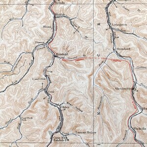 Antique Montgomery, West Virginia 1928 US Geological Survey Topographic ...