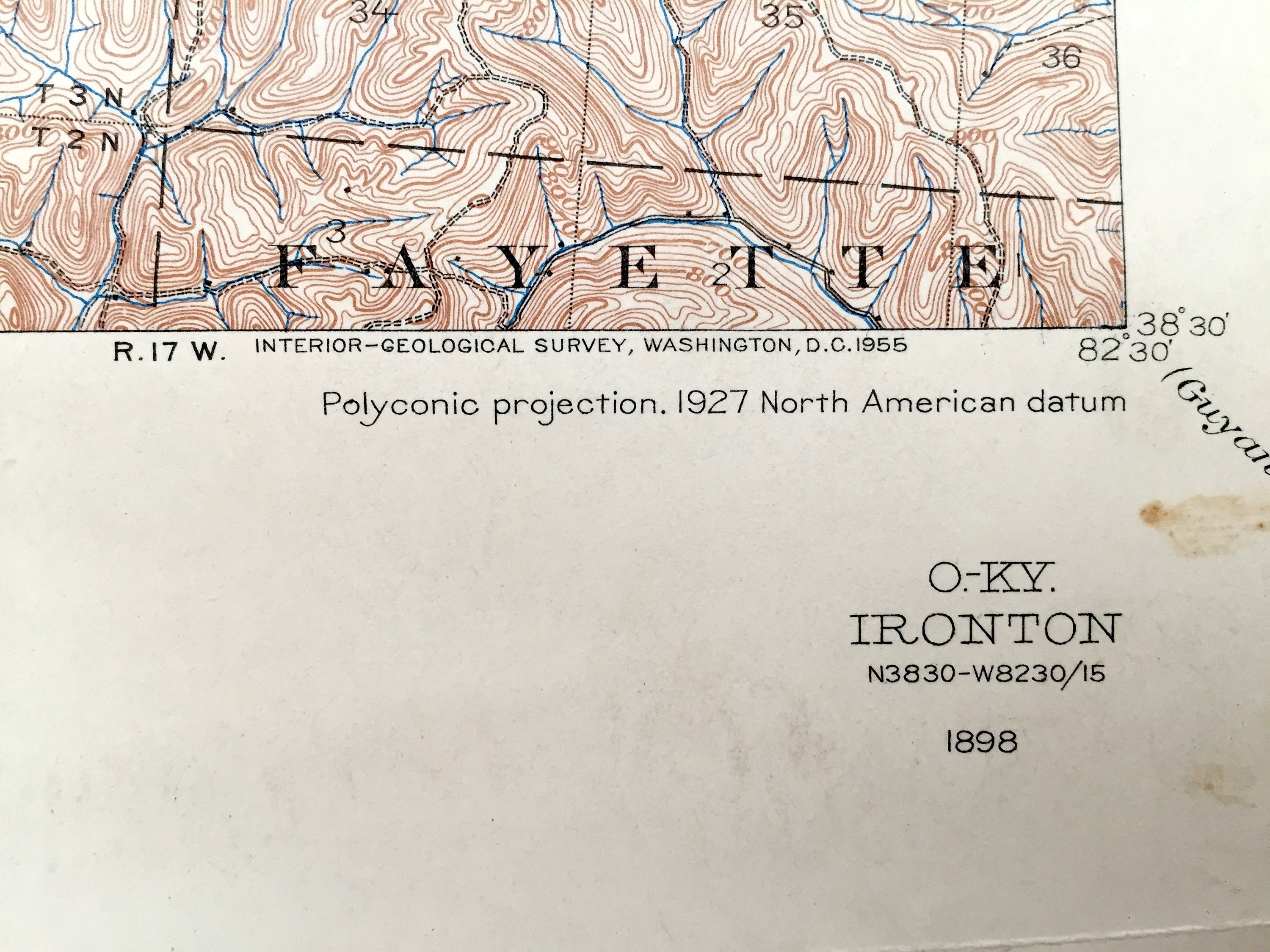Antique Ironton Ohio 1898 US Geological Survey Topographic | Etsy