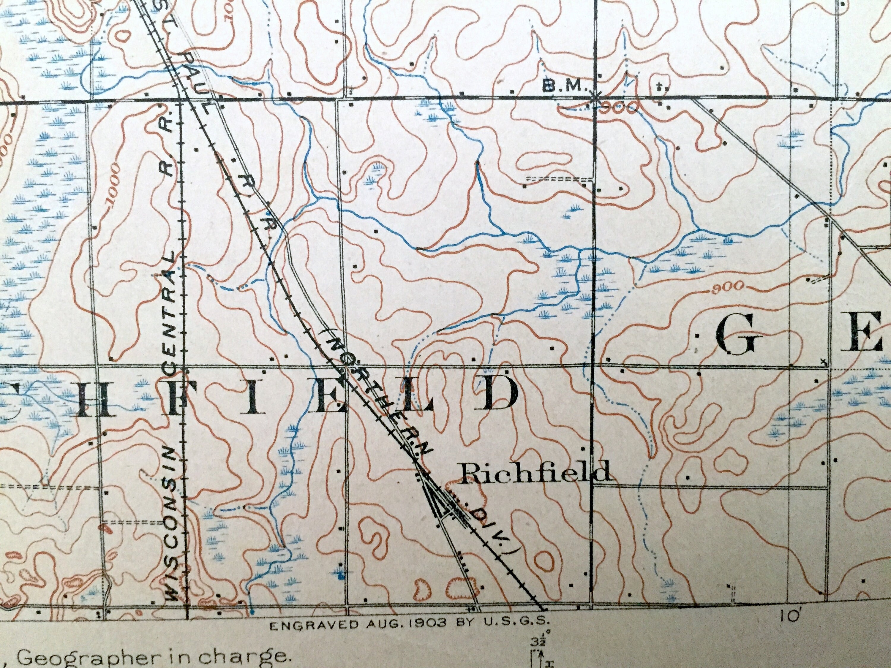 Antique West Bend, Wisconsin 1904 US Geological Survey Topographic Map ...