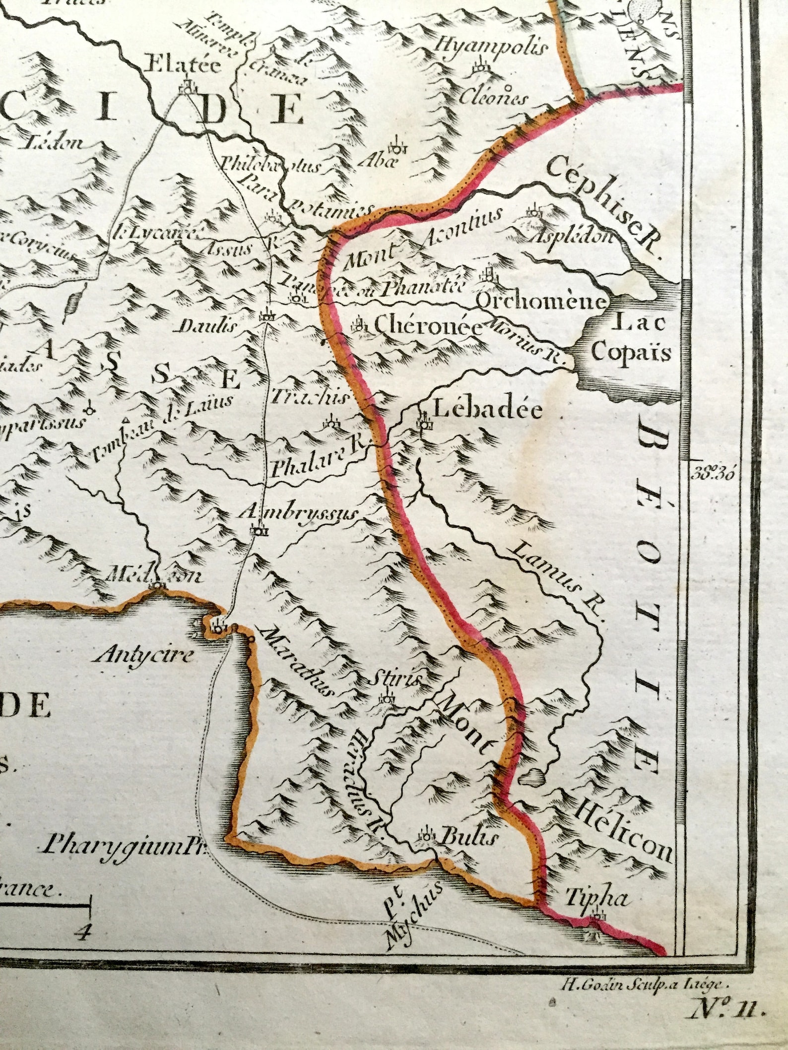 Antique 1787 Phocis & Doris Greece Map Engraving From Chez - Etsy