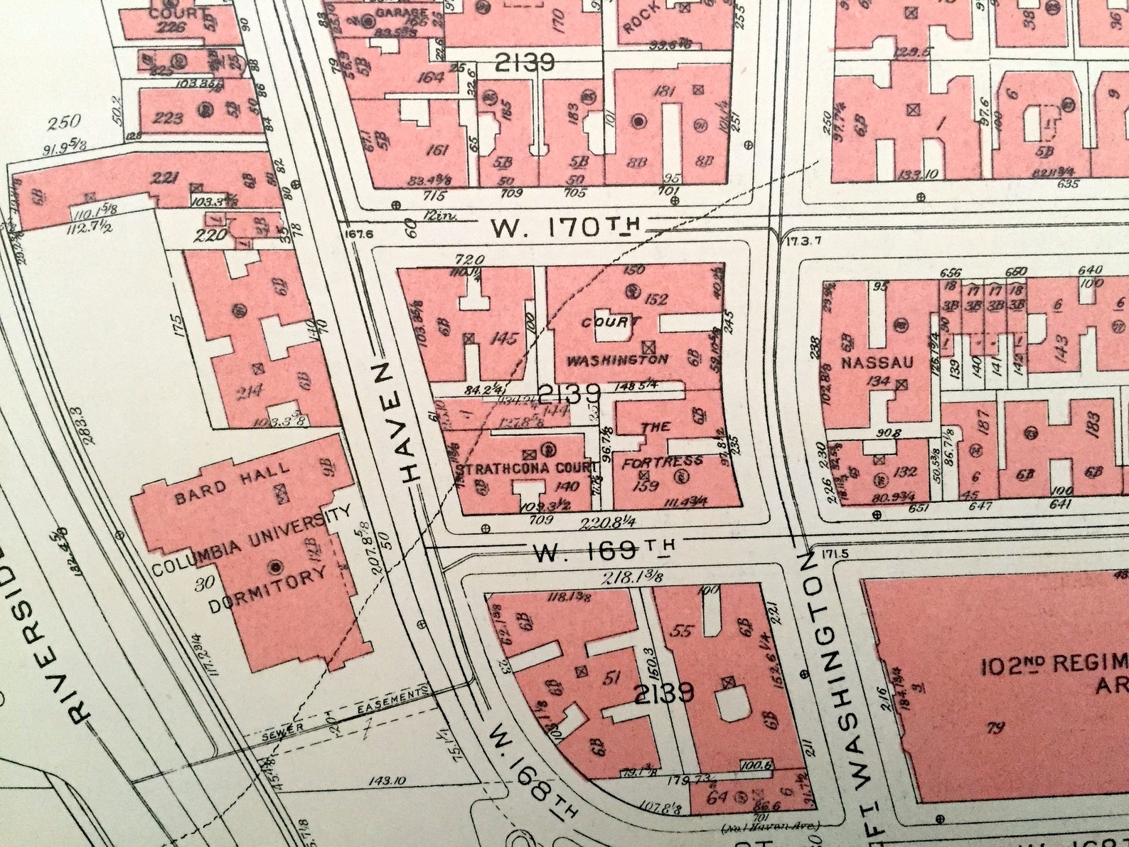 Antique Manhattan, New York City Map From Bromley's 1955 Manhattan Land ...