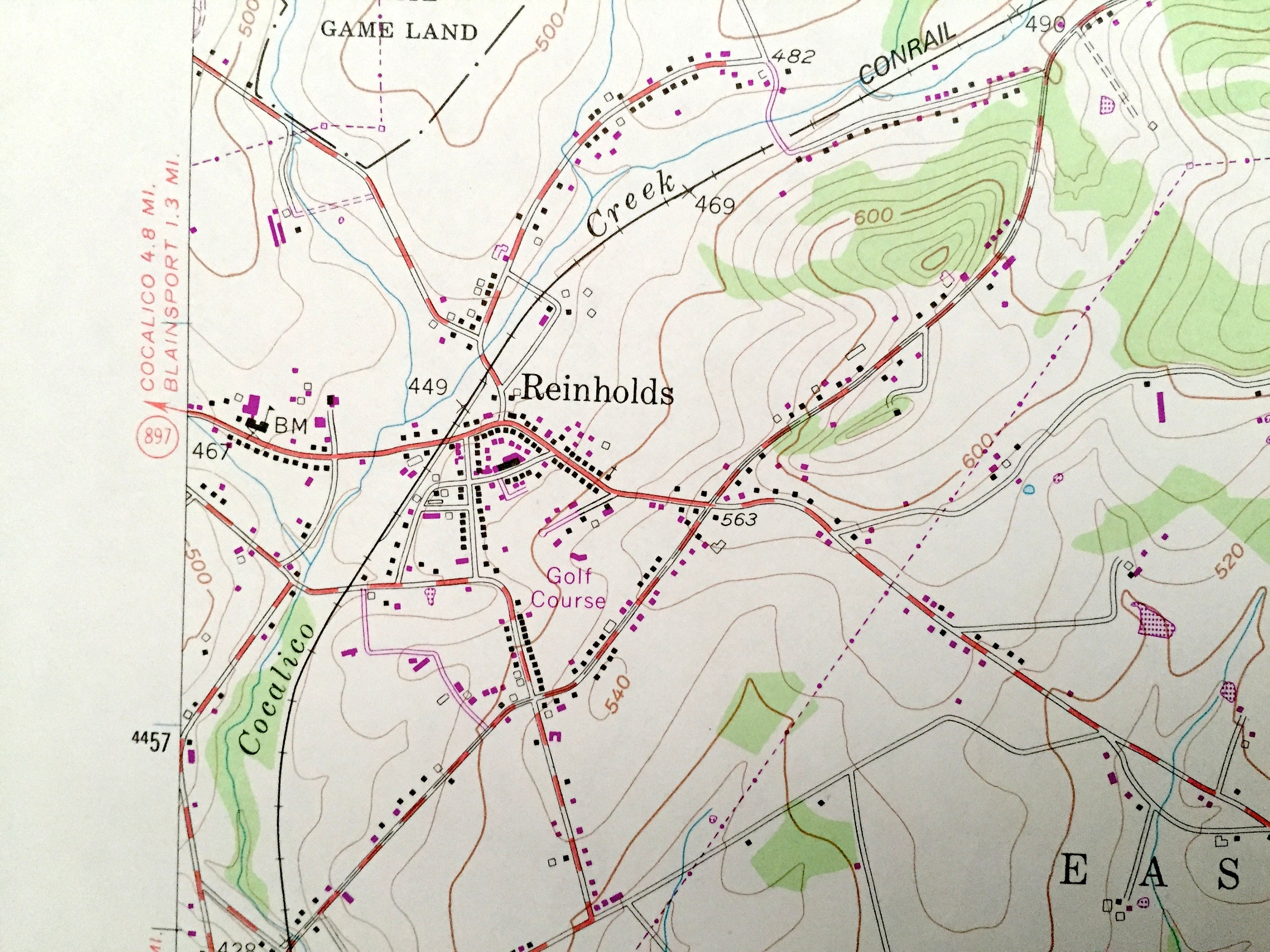 Antique Sinking Spring Pennsylvania 1955 US Geological Survey | Etsy