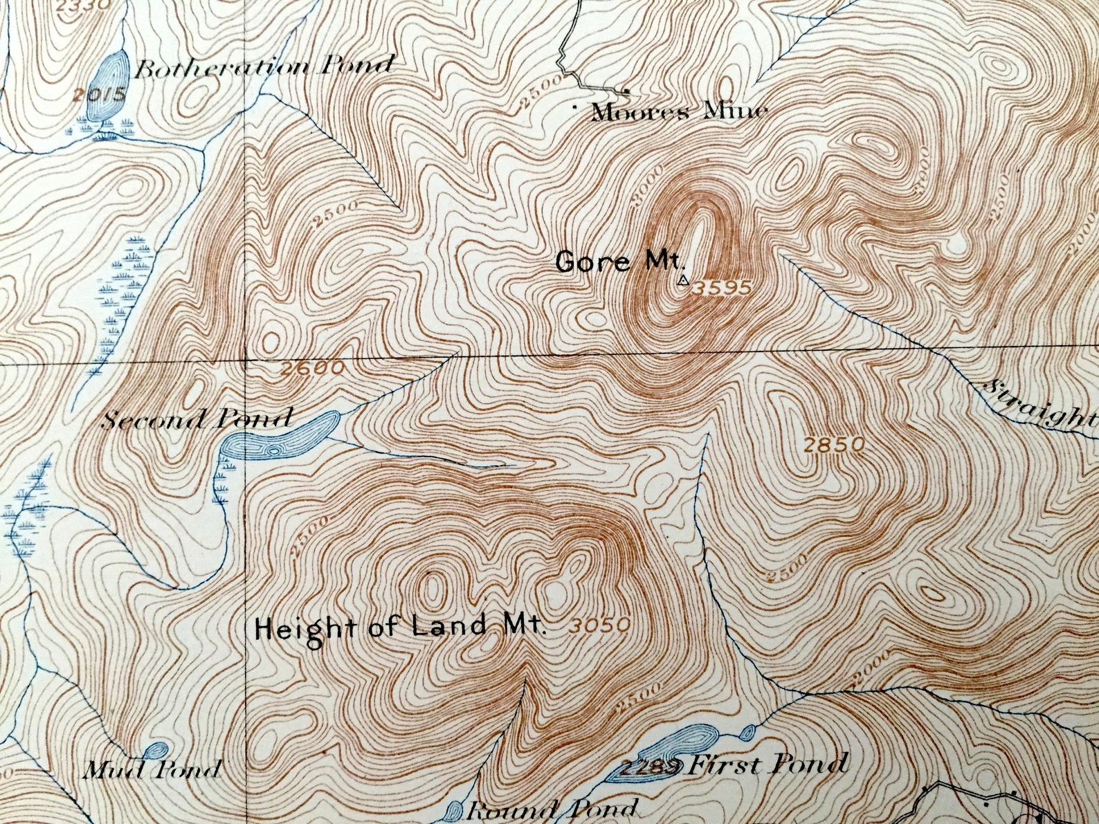 Antique Thirteenth Lake, New York 1898 US Geological Survey Topographic ...