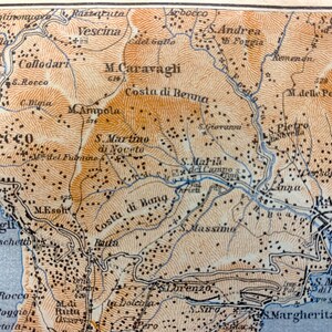 Antique 1913 Rapallo, Italy Map From Baedekers Guide Liguria, Recco ...