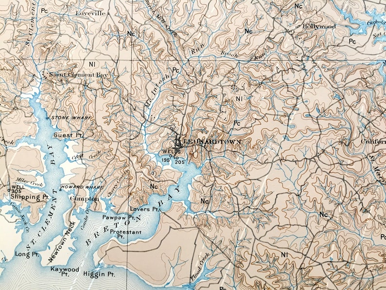 Antique Nomini, Virginia 1890 US Geological Survey Topographic Map ...