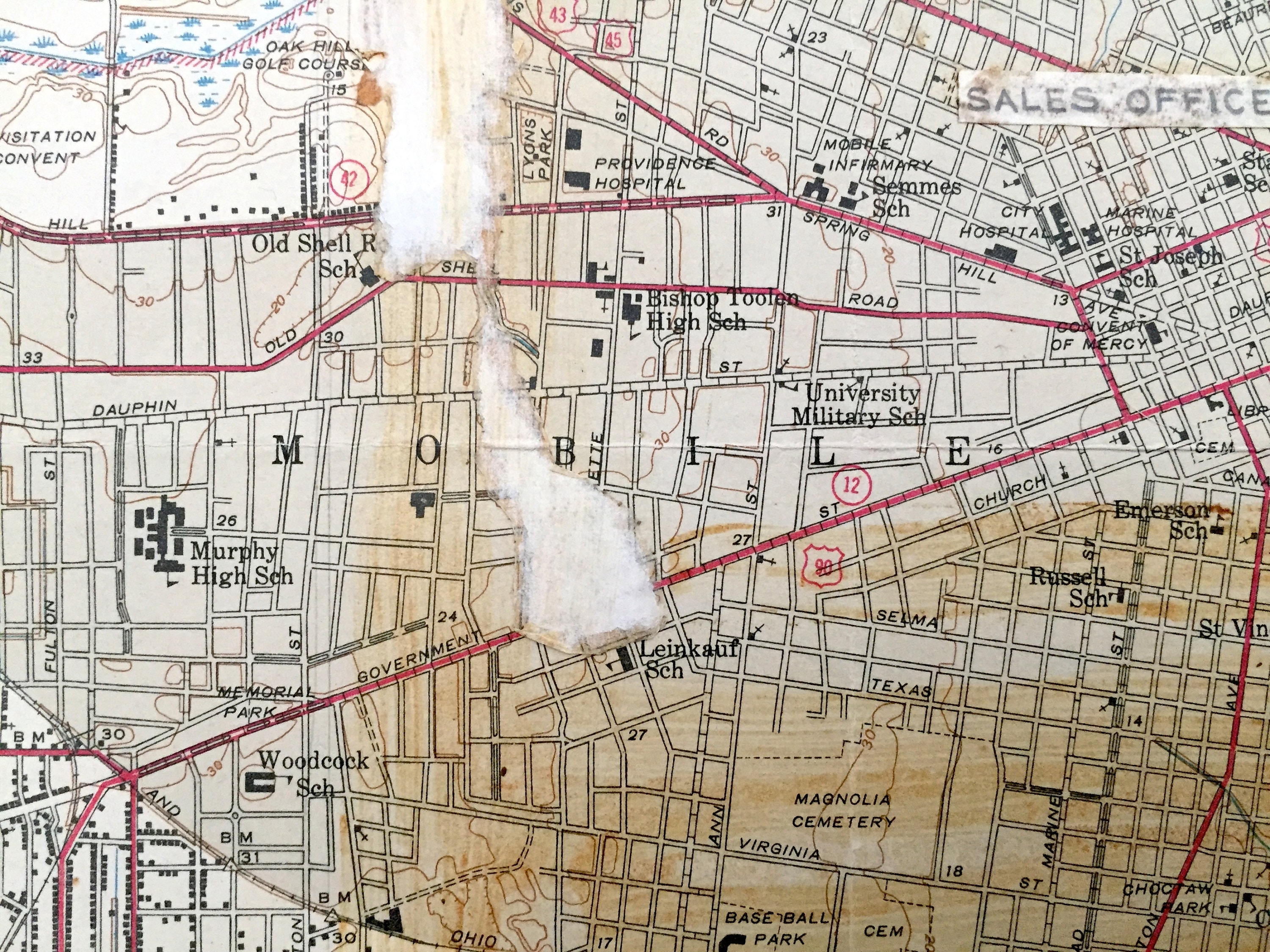 Antique Mobile Alabama 1943 US Geological Survey Topographic | Etsy