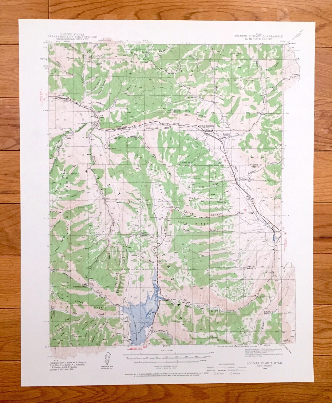 Antique Soldier Summit, Utah 1939 US Geological Survey Topographic Map ...