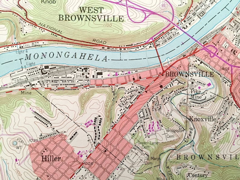 Antique California Pennsylvania 1954 US Geological Survey - Etsy