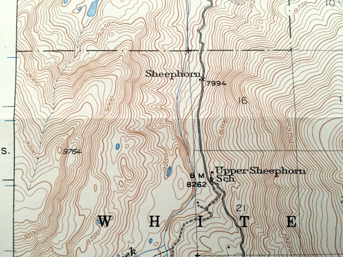 Antique Mt. Powell, Colorado 1933 US Geological Survey Topographic Map ...