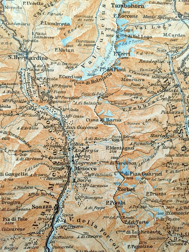 Antique 1913 Pizzo Stella Italy Map From Baedekers Guide | Etsy