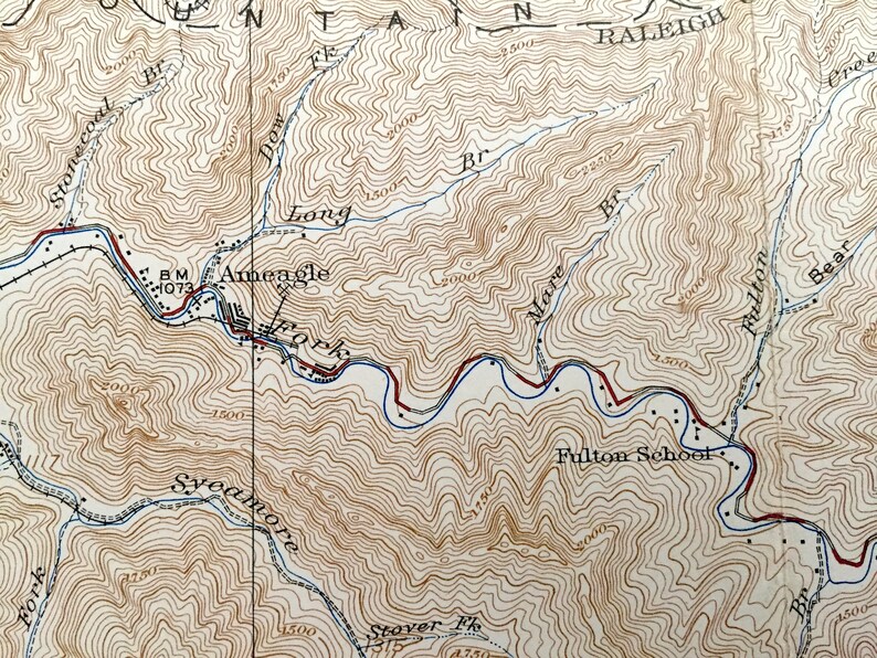 Antique Eccles, West Virginia 1932 US Geological Survey Topographic Map ...