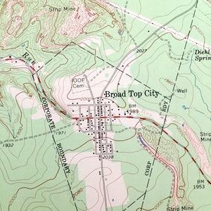 Antique Saxton, Pennsylvania 1968 US Geological Survey Topographic Map ...