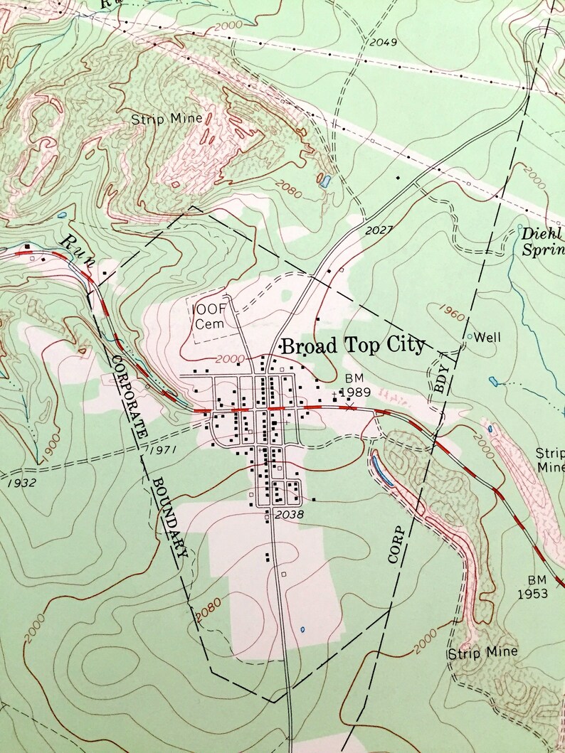 Antique Saxton, Pennsylvania 1968 US Geological Survey Topographic Map ...