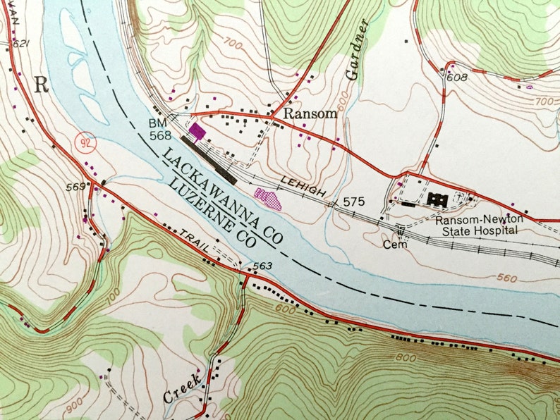 Antique Ransom Pennsylvania 1946 US Geological Survey | Etsy