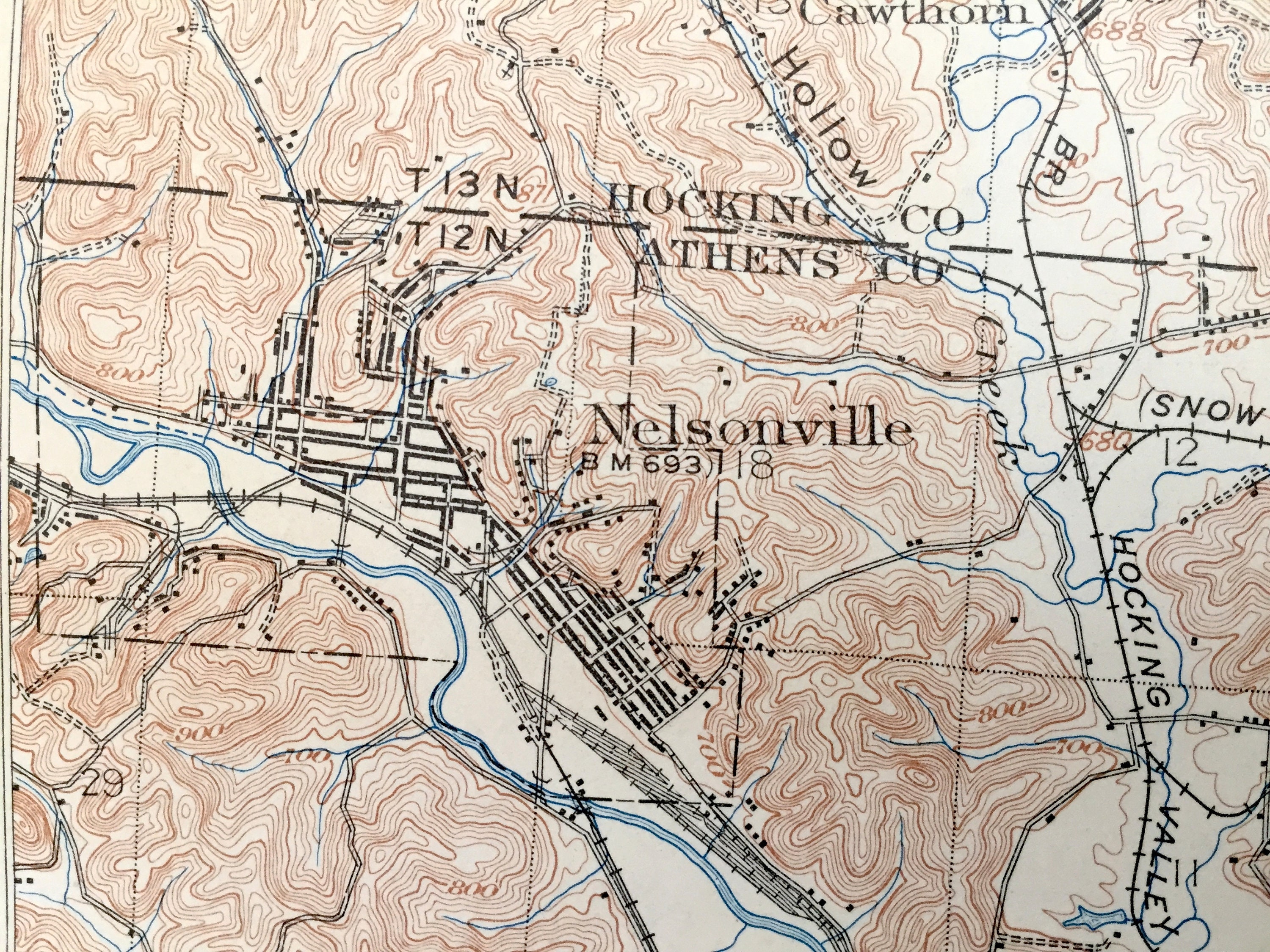 Antique Athens Ohio 1903 US Geological Survey Topographic Map | Etsy