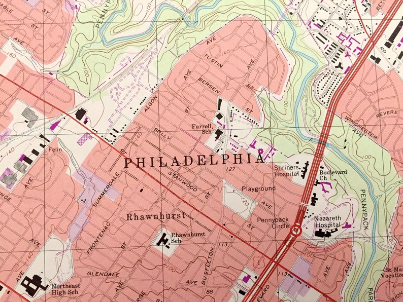 Antique Philadelphia Pennsylvania 1997 US Geological Survey - Etsy