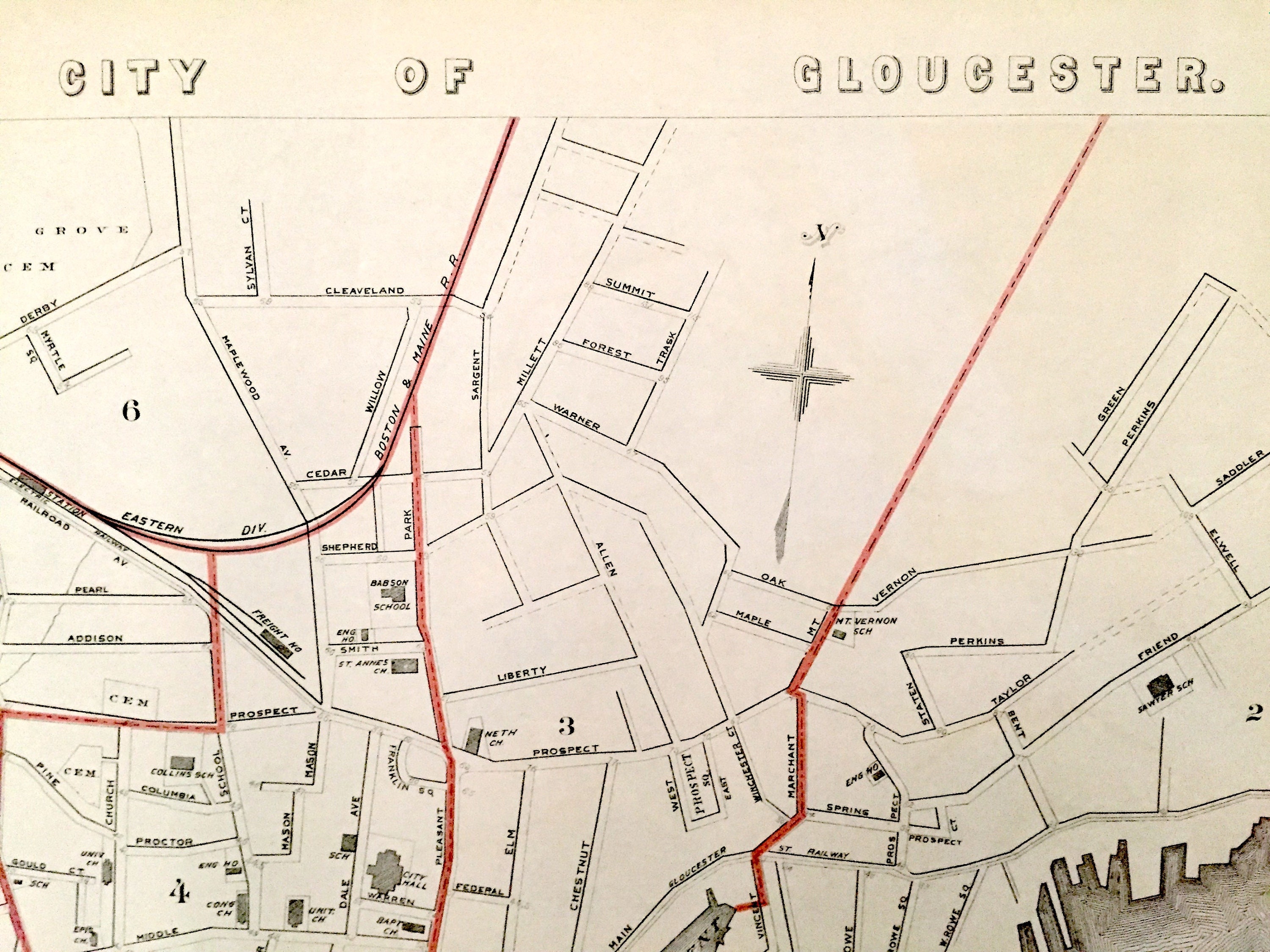 Antique 1891 Gloucester Massachusetts Street Map From George - Etsy UK