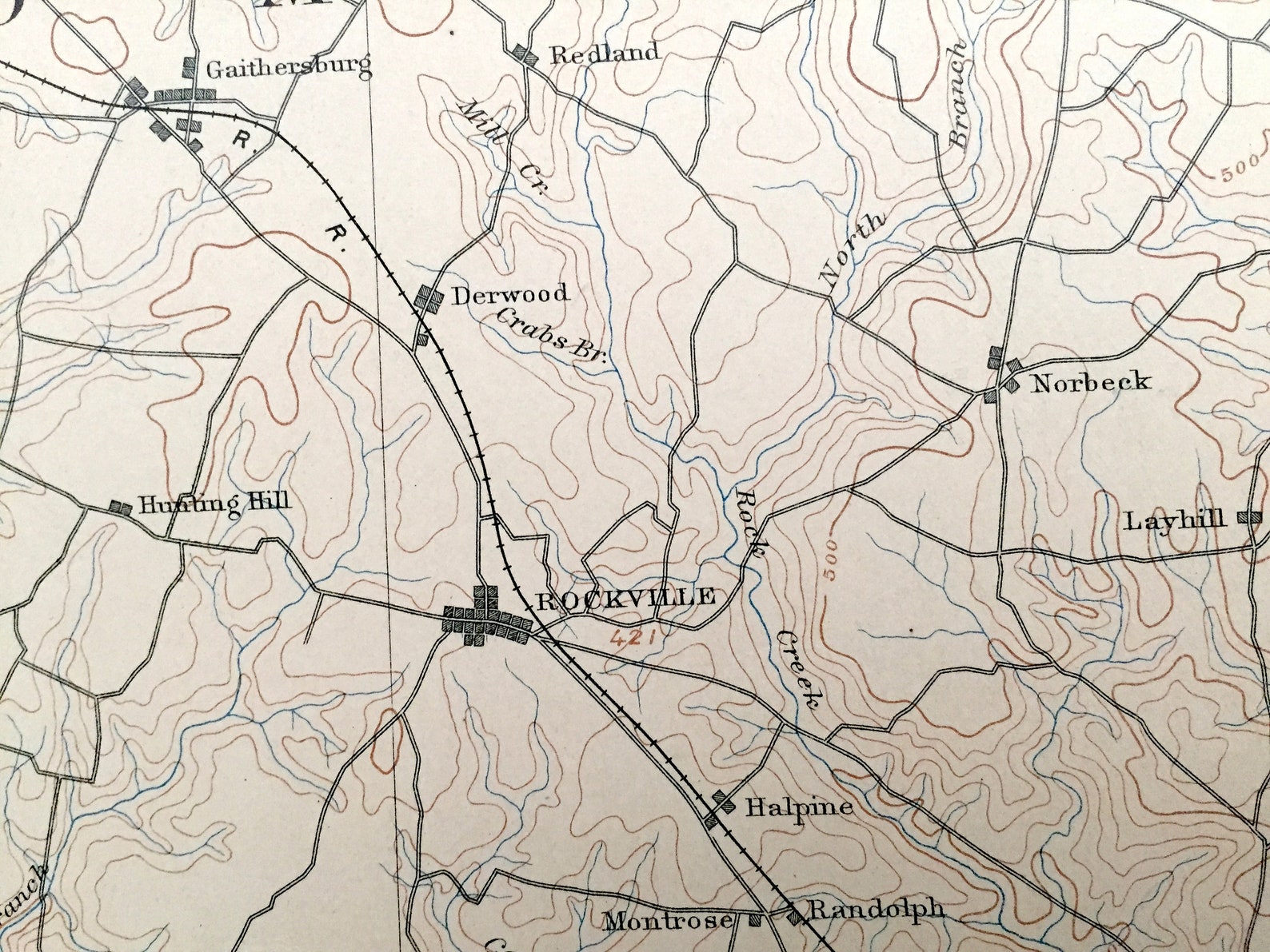 Antique Frederick, Maryland 1894 US Geological Survey Topographic Map ...