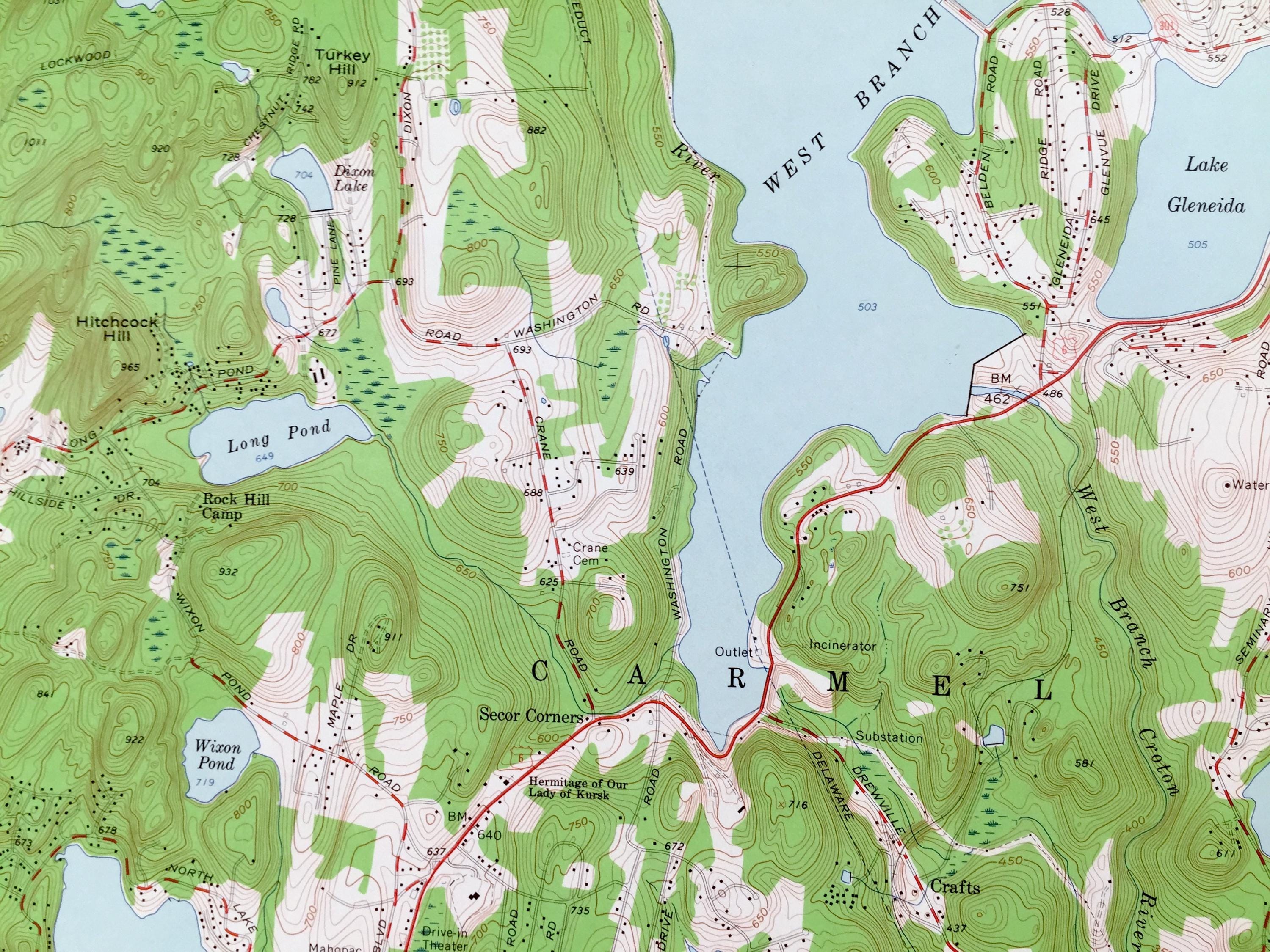 Antique Lake Carmel, New York 1960 US Geological Survey Topographic Map ...