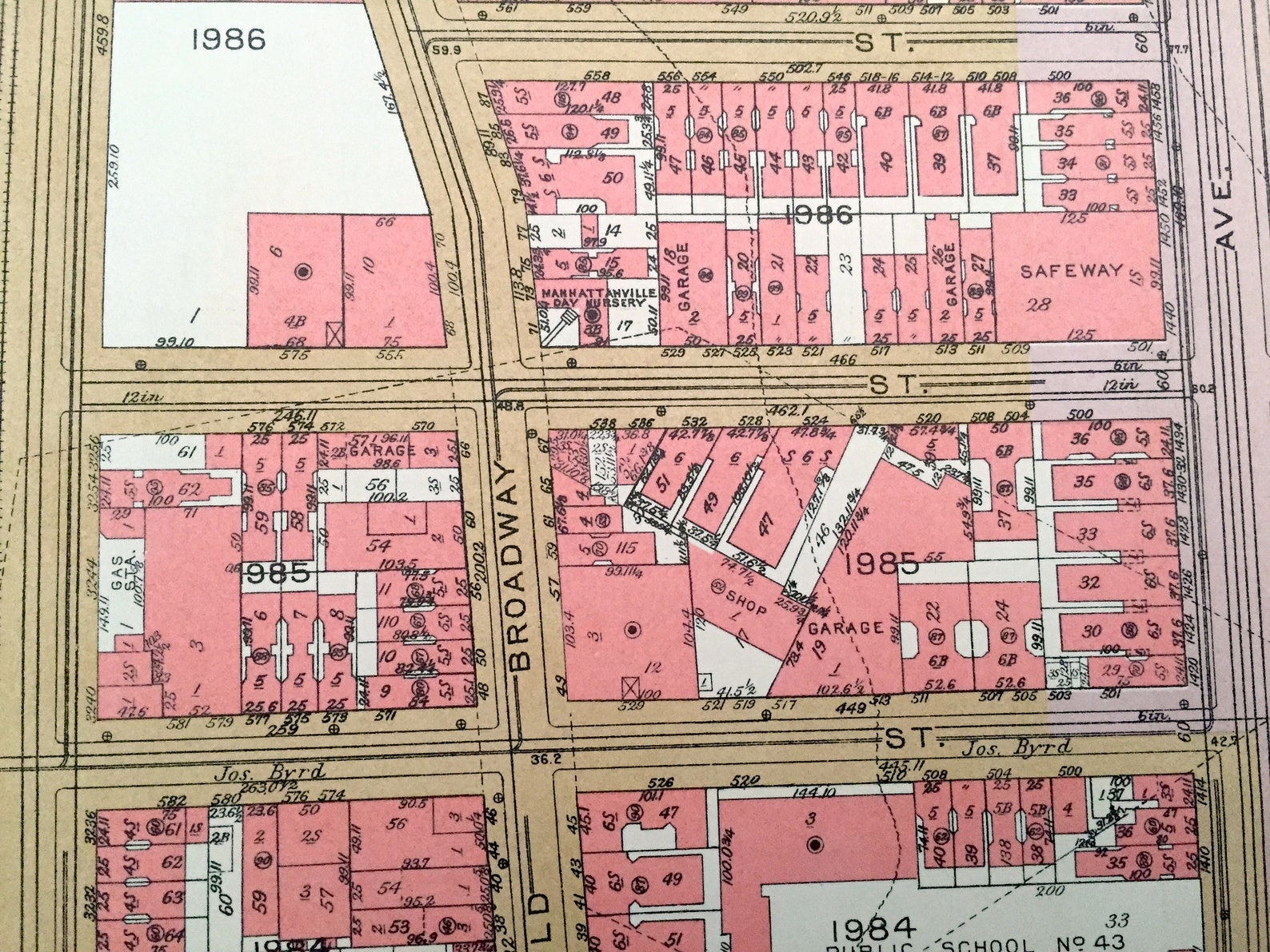 Antique Manhattan, New York City Map From Bromley's 1955 Manhattan Land ...