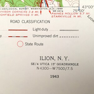 Antique Ilion, New York 1943 US Geological Survey Topographic Map ...