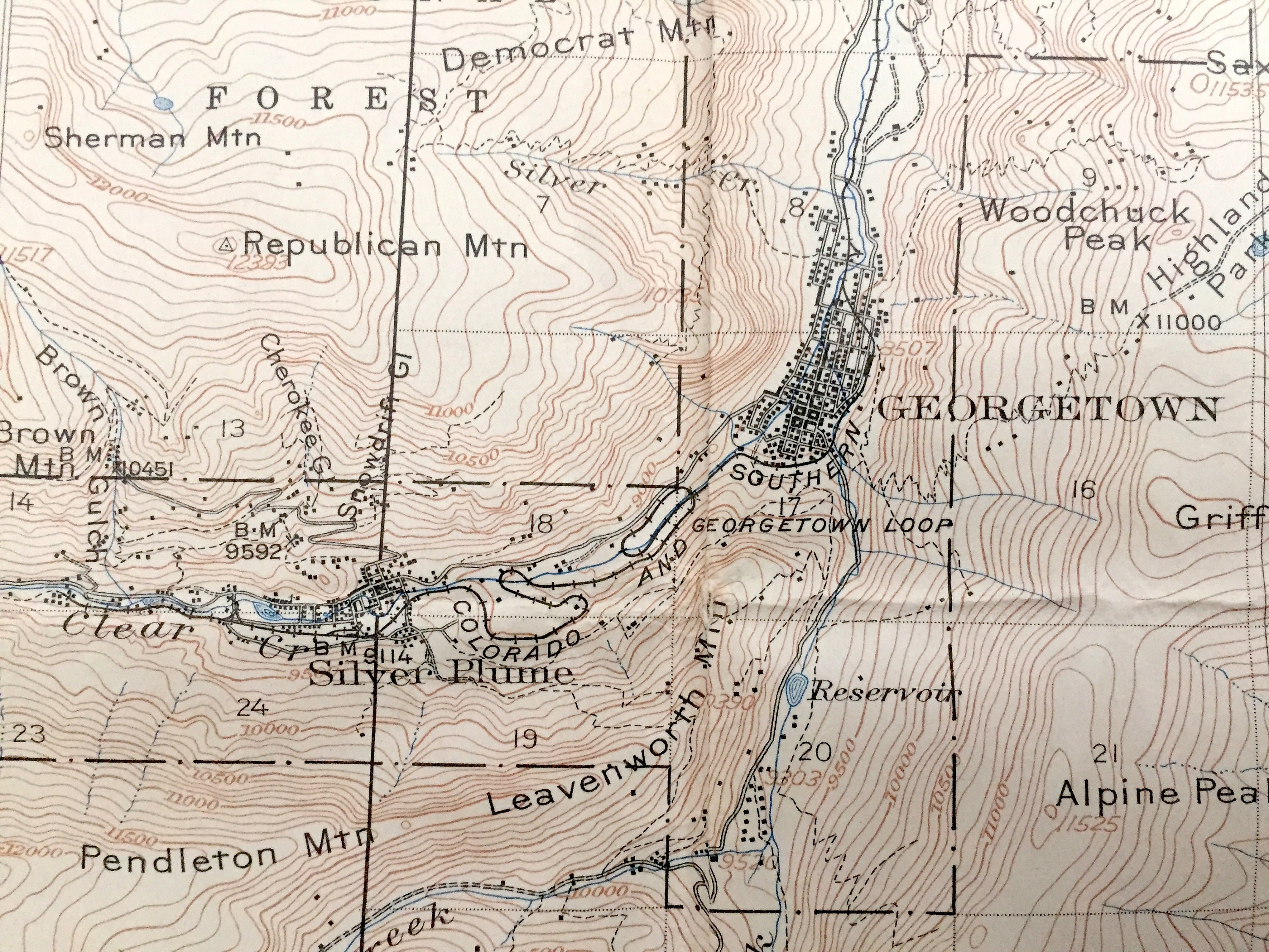Antique Georgetown Colorado 1905 US Geological Survey | Etsy