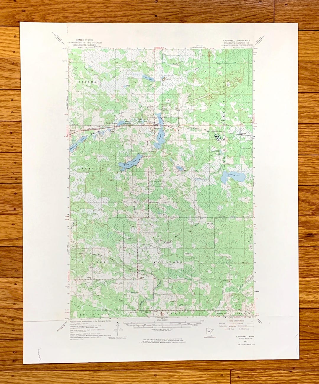 Antique Cromwell, Minnesota 1961 US Geological Survey Topographic Map ...