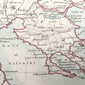 Antique 1845 Greece & Albania Map From SDUK Atlas – Athens, Corinth ...