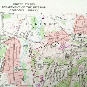 Antique Rockville, Connecticut 1967 US Geological Survey Topographic ...
