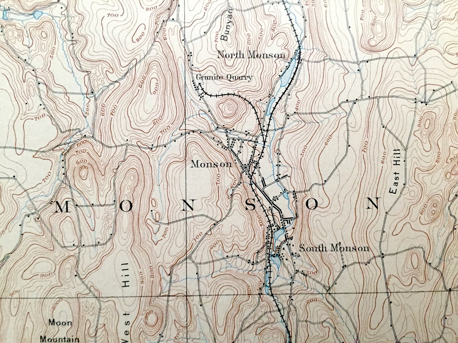 Antique Palmer, Massachusetts 1893 US Geological Survey Topographic Map ...