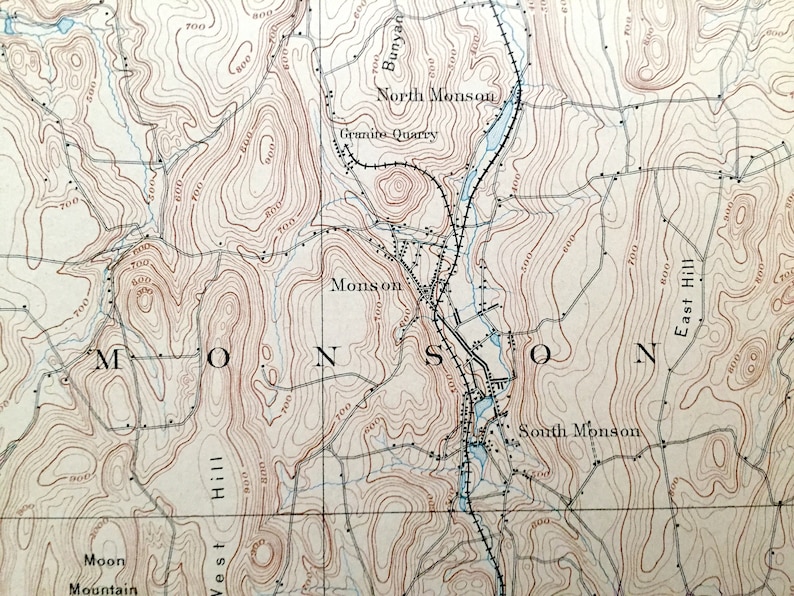 Antique Palmer, Massachusetts 1893 US Geological Survey Topographic Map ...