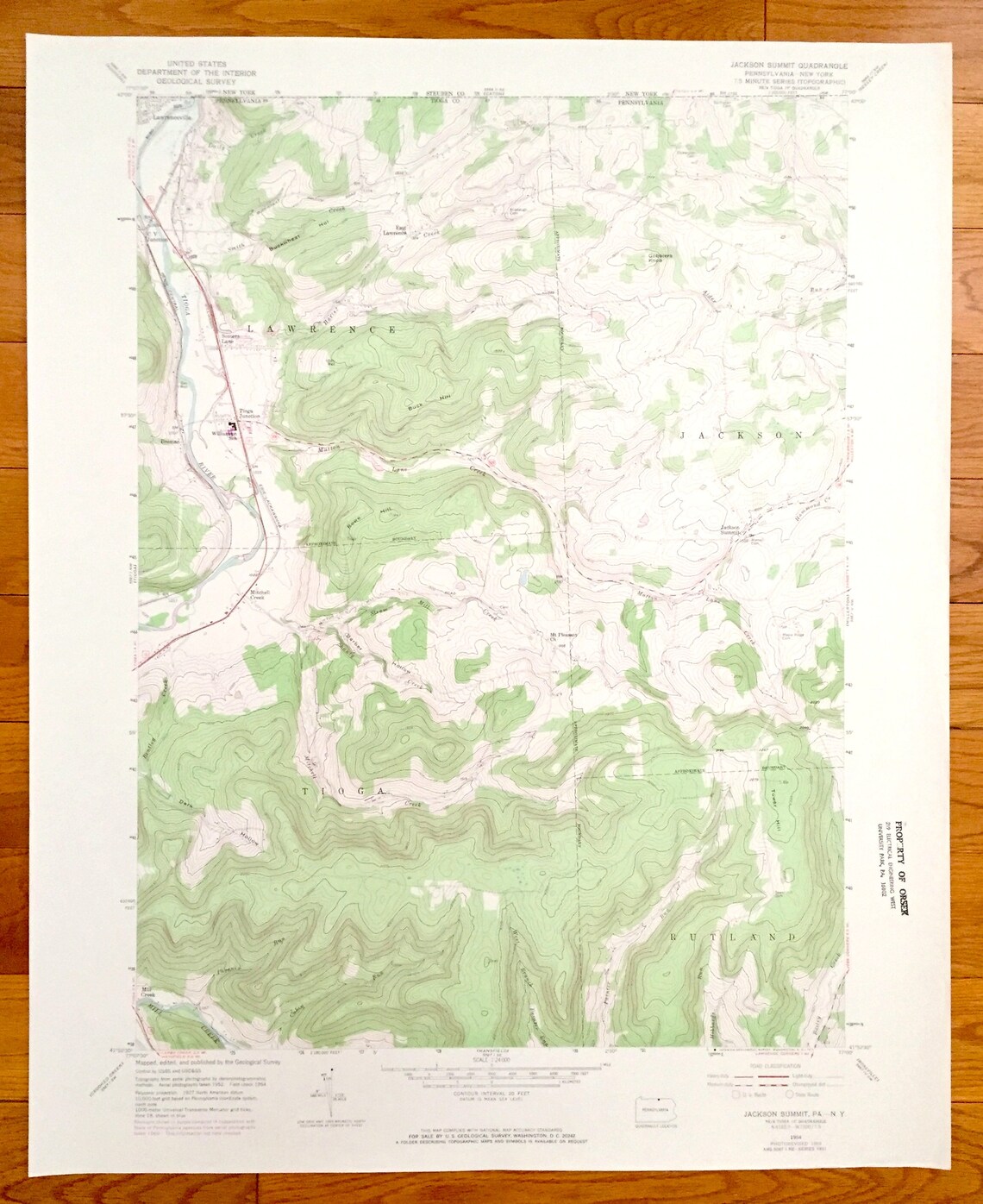 Antique Jackson Summit, Pennsylvania 1954 US Geological Survey ...