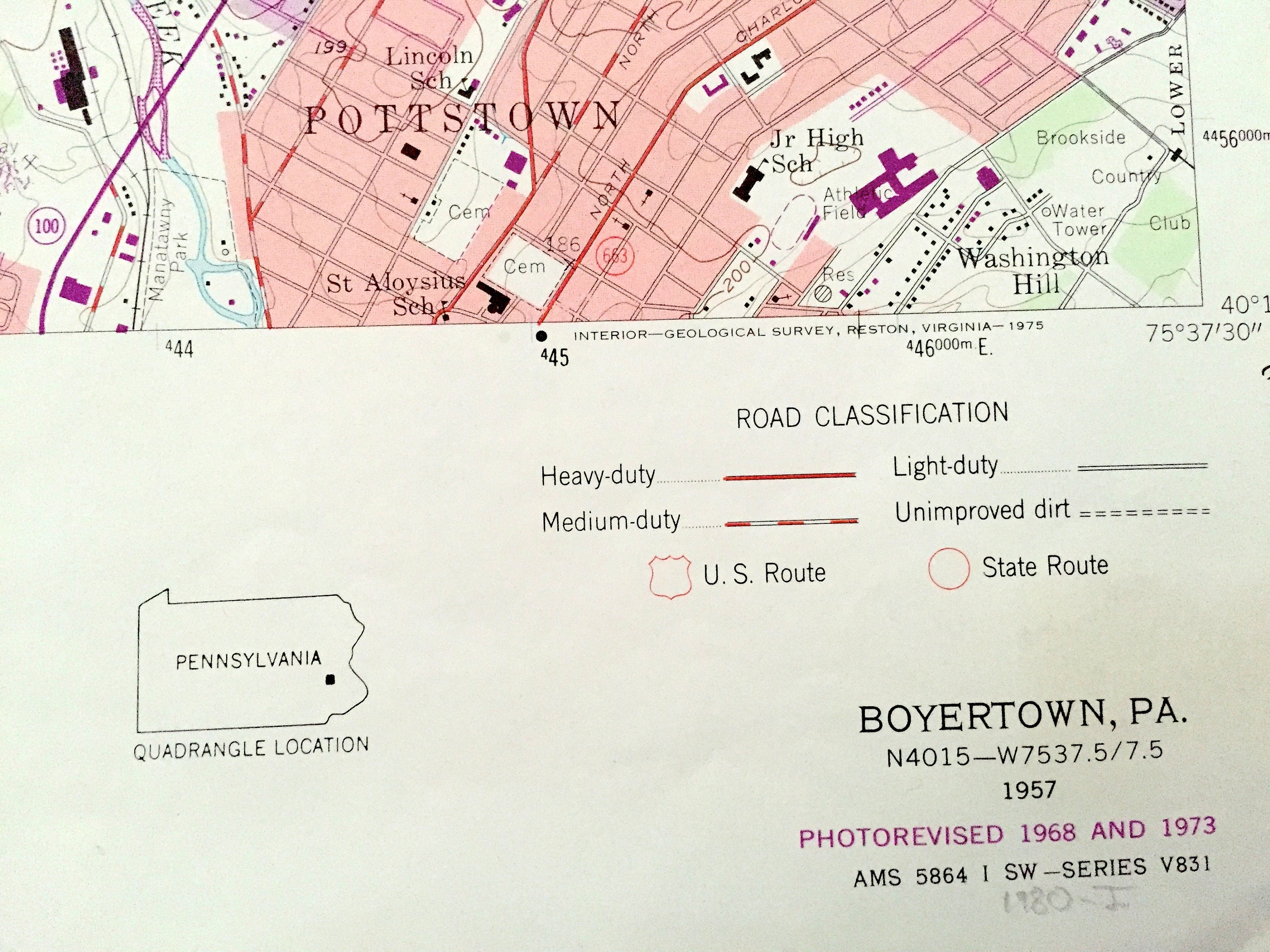 Antique Boyertown Pennsylvania 1957 US Geological Survey - Etsy UK