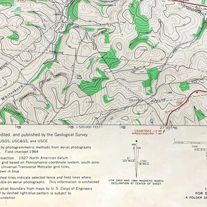 Antique Saltsburg, Pennsylvania 1964 US Geological Survey Topographic ...