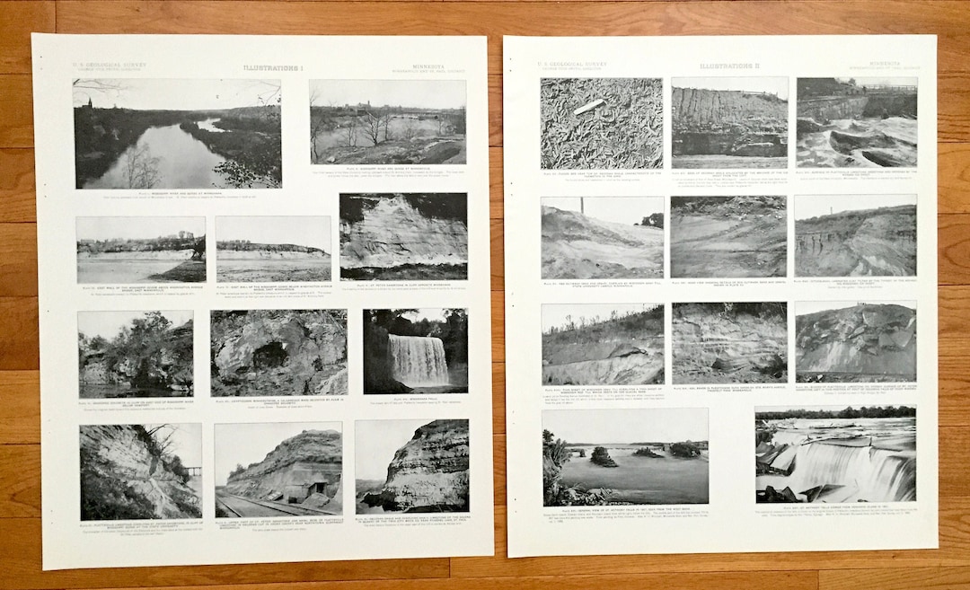 Two Antique 1915 Minneapolis St Paul, Minnesota Rock Formation ...
