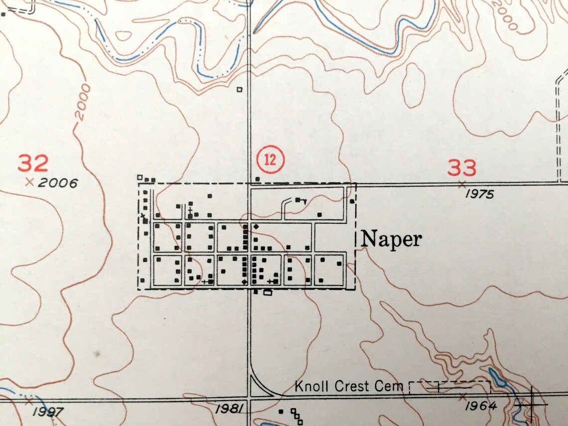 Antique Naper, Nebraska & Pleasant Valley, South Dakota 1951 US ...