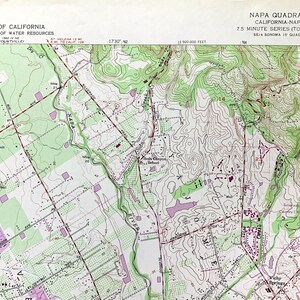 Antique Napa, California 1951 US Geological Survey Topographic Map ...