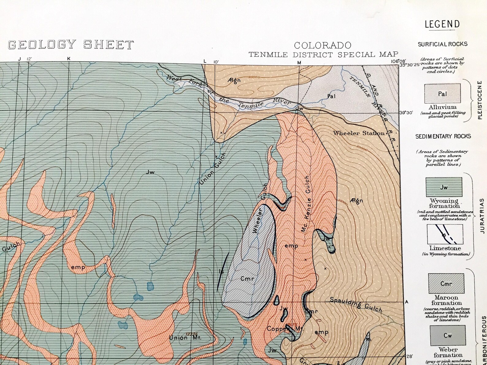 Antique Tenmile District, Colorado 1897 US Geological Survey ...
