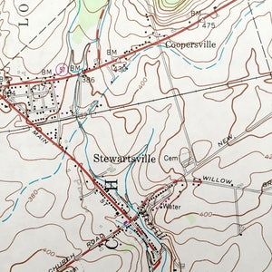 Antique Bloomsbury, New Jersey 1955 US Geological Survey Topographic ...