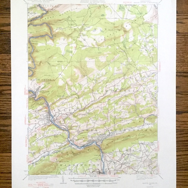 Topographic map of pennsylvania - Etsy México