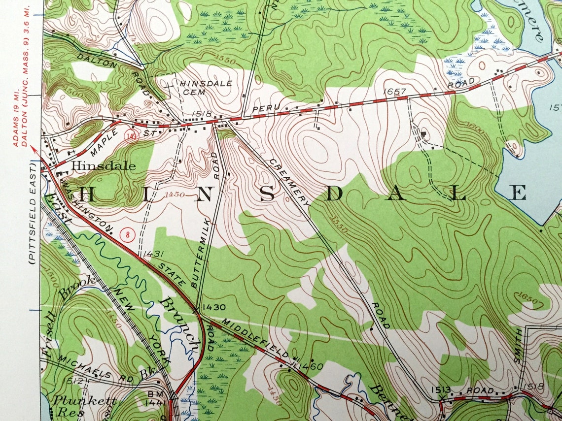 Antique Peru Massachusetts 1945 US Geological Survey | Etsy